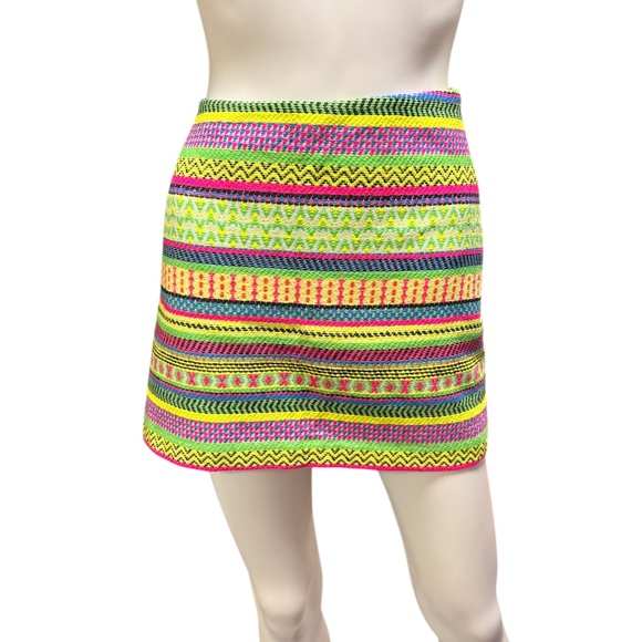 Milly | Skirts | Milly Neon Mini Tweed Multicolor Skirt 4 | Poshmark